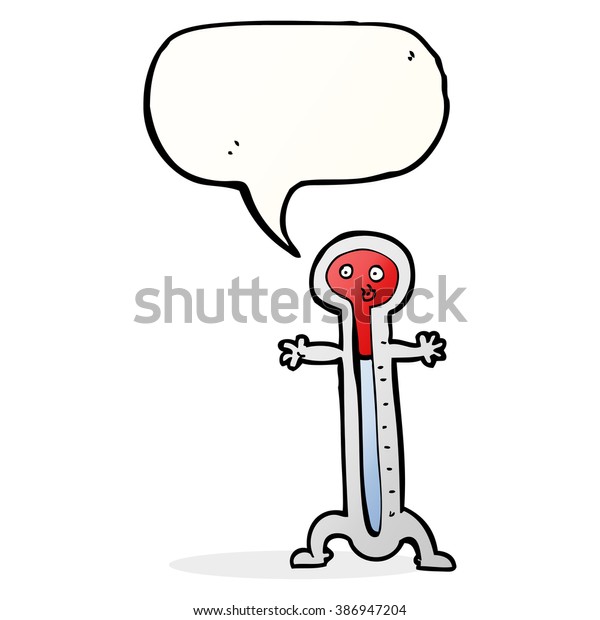 Cartoon Thermometer Speech Bubble Stock Vector (Royalty Free) 386947204 ...