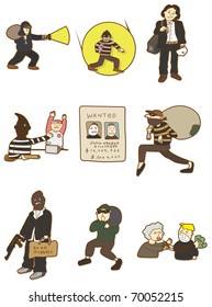 Vektor Stok Cartoon Thief Icon (Tanpa Royalti) 70052215 | Shutterstock