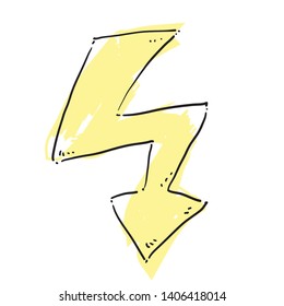 Cartoon Thunder Shaped Arrow Pointing Down Stock Vector (Royalty Free ...