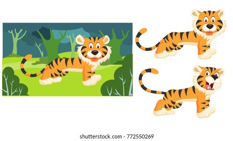 Cartoon Tiger Forest Stock Vector (Royalty Free) 772550269 | Shutterstock