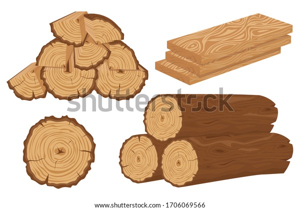Cartoon Timber Wood Log Trunk Stump Stock Vector (Royalty Free ...