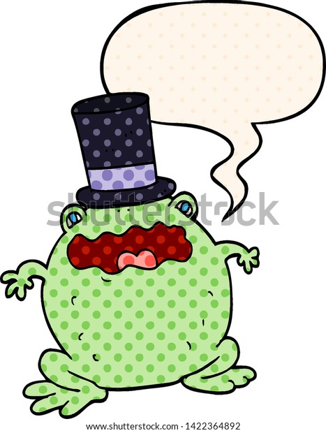 Cartoon Toad Wearing Top Hat Speech Stock Vector (Royalty Free ...