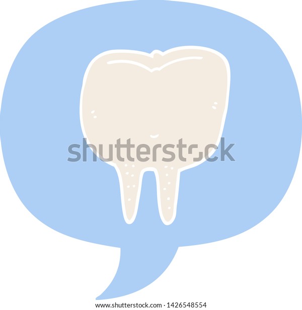 Cartoon Tooth Speech Bubble Retro Style Stock Vector (Royalty Free ...