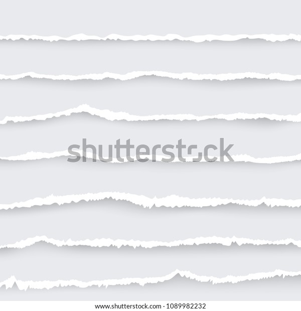 Cartoon Torn Paper Set Border Frame Stock Vector (Royalty Free ...