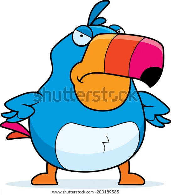 Cartoon Toucan Angry Expression: vector de stock (libre de regalías ...