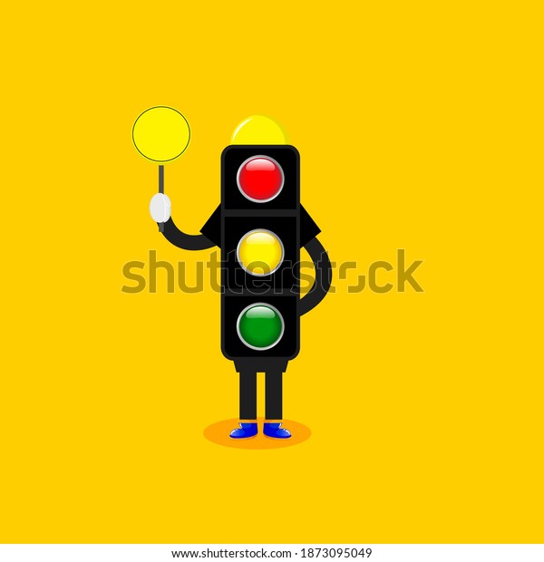 Cartoon Traffic Light Character Design Vector Stock Vector (Royalty ...