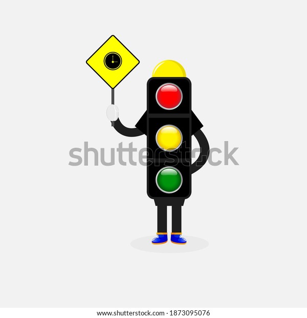 Cartoon Traffic Light Character Design Vector Stock Vector (Royalty ...