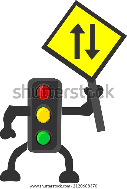 Cartoon Traffic Sign Light Background Carrying Stock Vector (Royalty ...