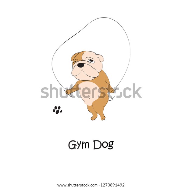 Cartoon Training Dog Gym Vector Illustration Stock Vector (Royalty Free ...