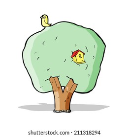 Cartoon Tree Bird House Stock Vector (Royalty Free) 211318294 ...