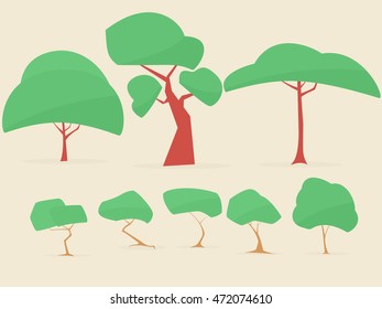 Cartoon Tree Collection Stock Vector (Royalty Free) 472074610 ...