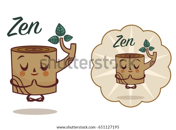Cartoon Tree Zen Themevector Illustration: เวกเตอร์สต็อก (ปลอดค่า ...