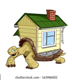 Cartoon Turtle Shell House Isolated On Stock Vector (Royalty Free ...
