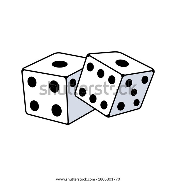 Cartoon Two Dice Vector Illustration Stock Vector (Royalty Free ...