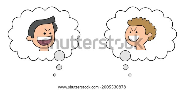 Cartoon Two Sneaky Men They Seem: vetor stock (livre de direitos ...