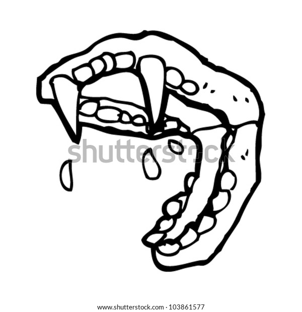 colmillos de vampiros de dibujos animados: vector de stock (libre de ...