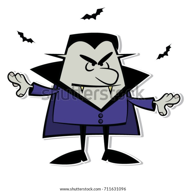 Cartoon Vampire Purple Vector Illustration Solid Stock Vector (Royalty ...