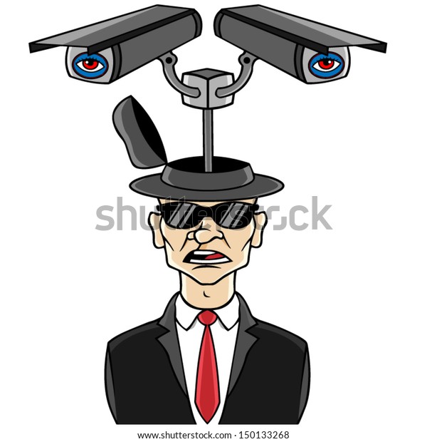 Cartoon Vector Agent Surveillance Stock Vector (Royalty Free) 150133268 ...