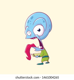Cartoon Vector Alien Shocked Face Stock Vector (Royalty Free ...