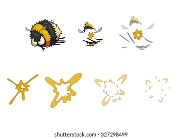 Cartoon Vector Bumblebee Animation Explosion Stock Vector (Royalty Free ...
