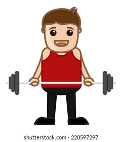 Cartoon Vector Character Bodybuilder Stock Vector (Royalty Free) 220597297
