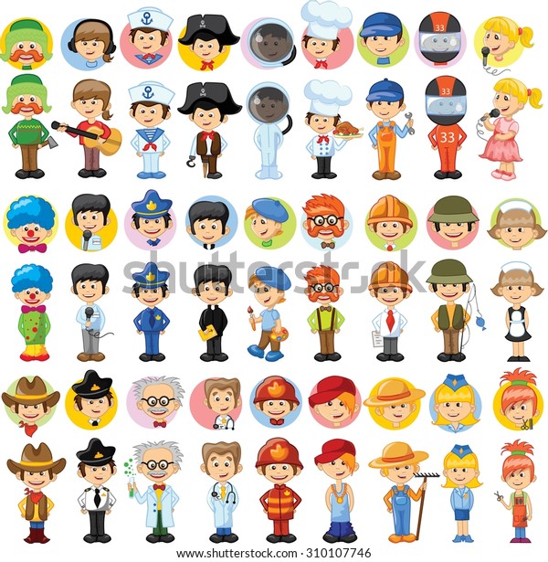 Cartoon Vector Characters Different Professions Stock Vector (Royalty ... Cartoon Vector Characters Different Professions Stock Vector (Royalty ...