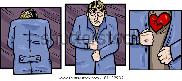 Cartoon Vector Comic Story Illustration Sad Stock Vector (Royalty Free ...