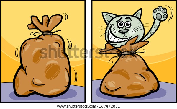 Cartoon Vector Concept Illustration Let Cat Stock Vector (Royalty Free ...
