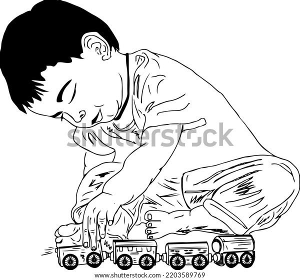 Cartoon Vector Drawing Happy Little Boy Stock Vector (Royalty Free ...