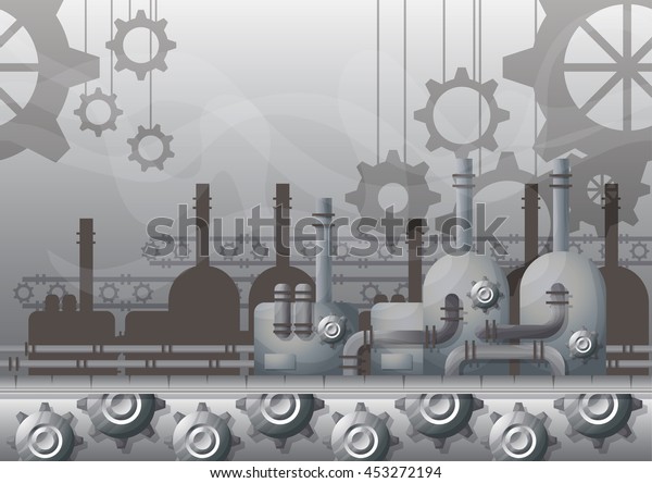 Cartoon Vector Factory Interior Separated Layers Stock Vector (Royalty ...