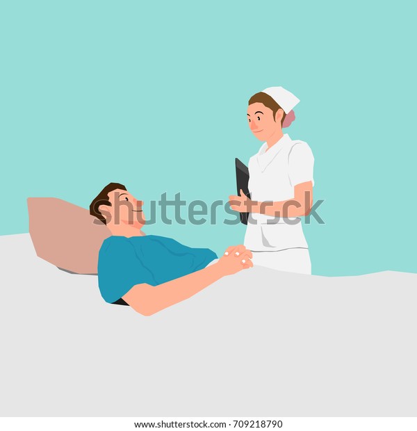 Cartoon Vector Female Nurse Talking Male Stock Vector (Royalty Free ...