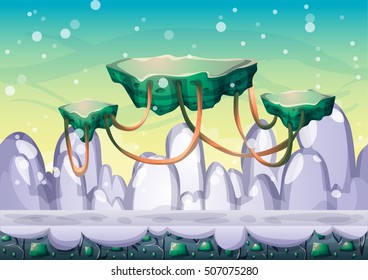 Cartoon Vector Floating Island Background Separated: เวกเตอร์สต็อก ...