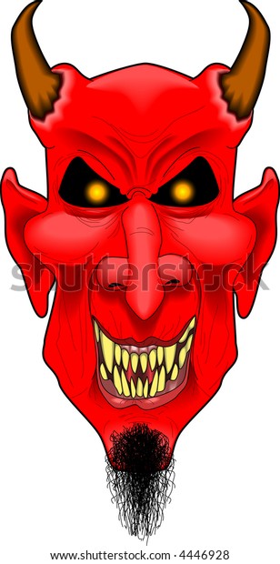 Cartoon Vector Graphic Depicting Laughing Devil Stock Vector (Royalty ...