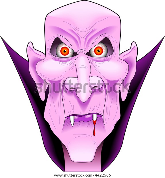 Cartoon Vector Graphic Depicting Vampire Face Stock Vector (Royalty ...
