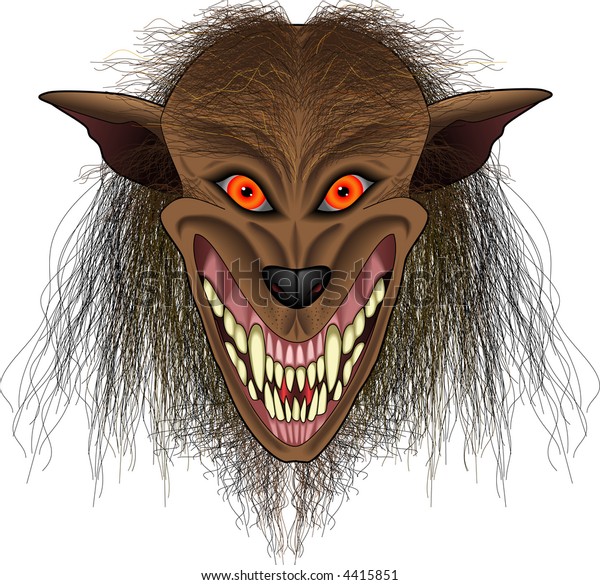 Cartoon Vector Graphic Depicting Werewolf Face Stock Vector (Royalty ...