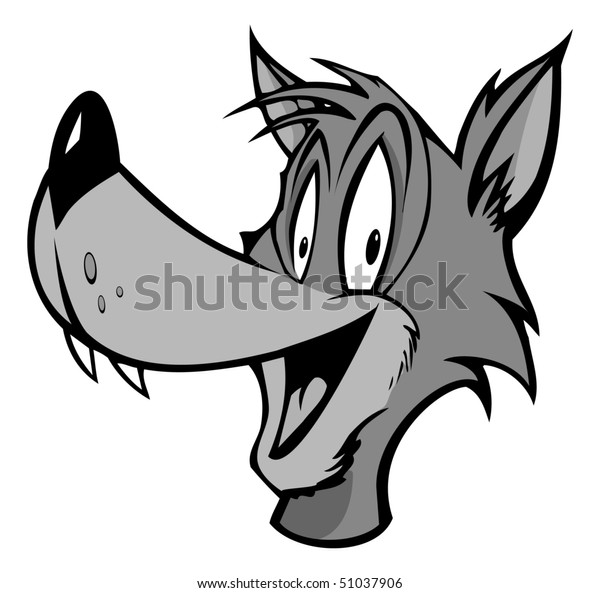Cartoon Vector Gray Scale Illustration Goofy Stock Vector (Royalty Free ...