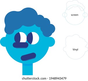 Cartoon Vector Head Blue Stock Vector (Royalty Free) 1948943479 ...