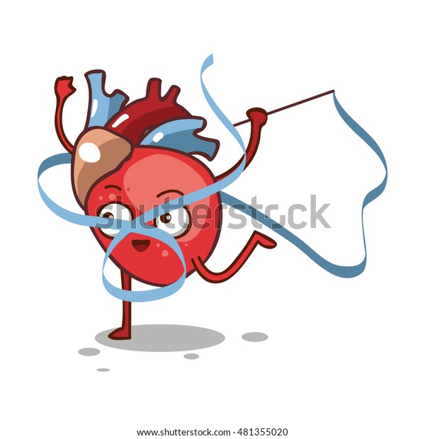 Cartoon Vector Healthy Heart Cute Face Stock Vector (Royalty Free ...