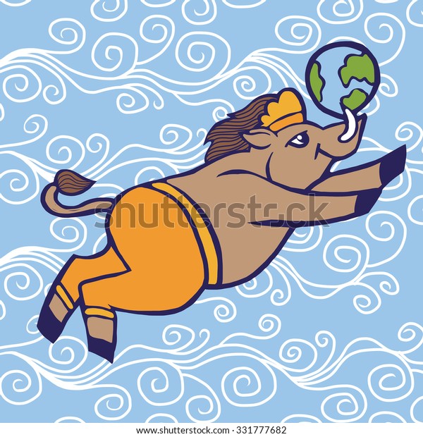 Cartoon Vector Hindu God Varaha Boar Stock Vector (Royalty Free ...