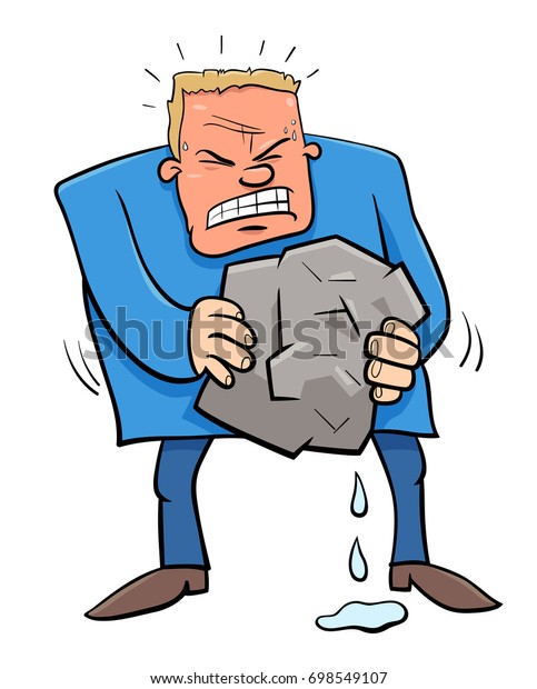 Cartoon Vector Humorous Concept Illustration Squeezing Stock Vector ...