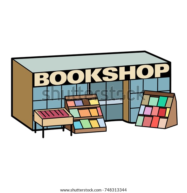 Image vectorielle de stock de Cartoon Vector Icon Bookshop Building ...