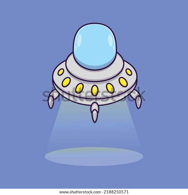 Cartoon Vector Icon Flying Ufo Shining Stock Vector (Royalty Free ...
