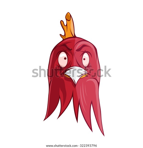Cartoon Vector Illustration Angry Rooster Stock Vector (Royalty Free ...