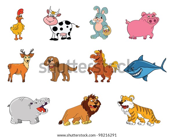 Cartoon Vector Illustration Animals Collection Stock Vector (Royalty ...