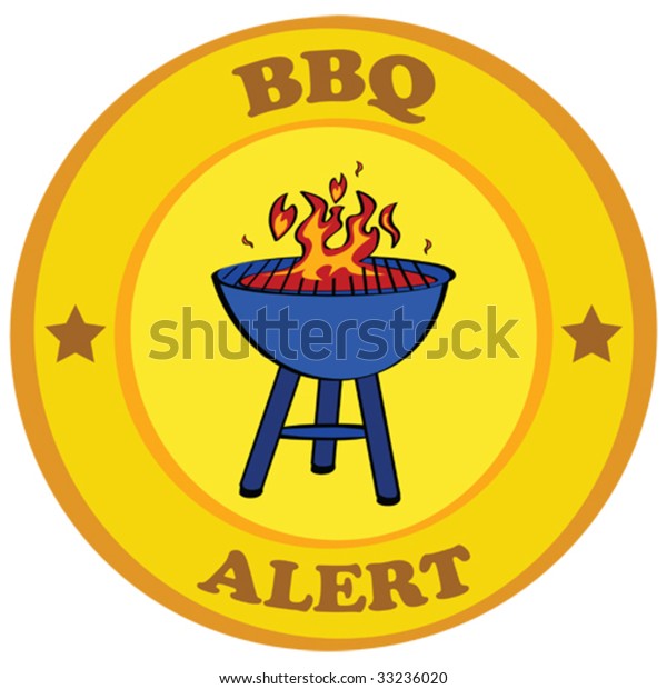 Cartoon Vector Illustration Barbecue Grill Words Stock Vector (Royalty ...
