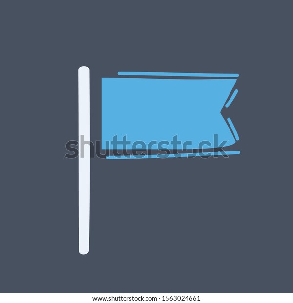 Cartoon Vector Illustration Blue Flag Icon Stock Vector (Royalty Free ...