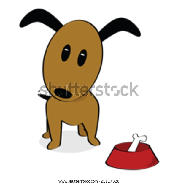 Cartoon Vector Illustration Brown Dog Bone Stock Vector (Royalty Free ...