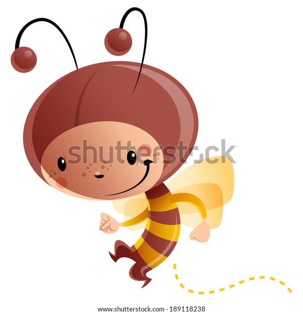 Cartoon Vector Illustration Cheerful Smiling Child Stock Vector ...