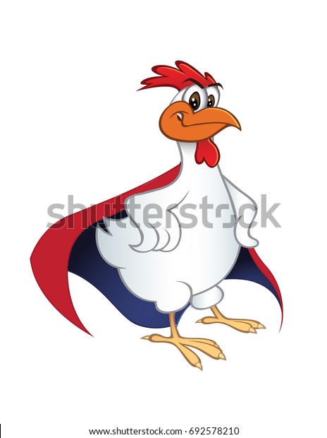Cartoon Vector Illustration Chicken Superhero Stock Vector (Royalty ...