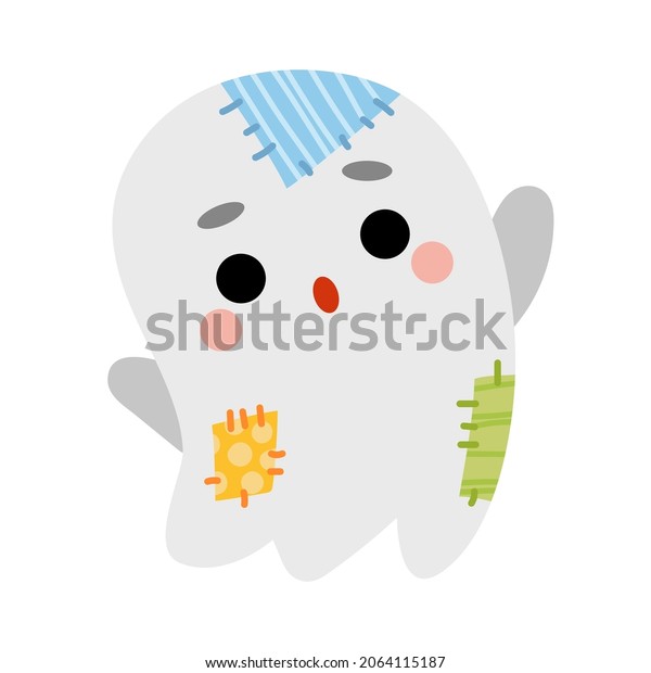 Cartoon Vector Illustration Children Ghost Character Stock Vector ...
